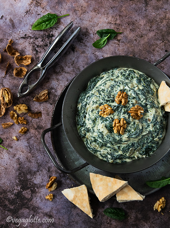 Borani esfenaj / Dip aux épinards iranien (végétarien, vegan)
